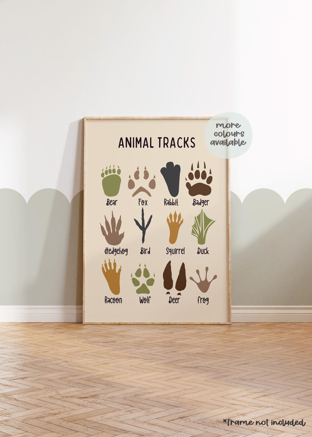 Animal Tracks, Educational Prints, Forest Decor, Woodland Nursery ...