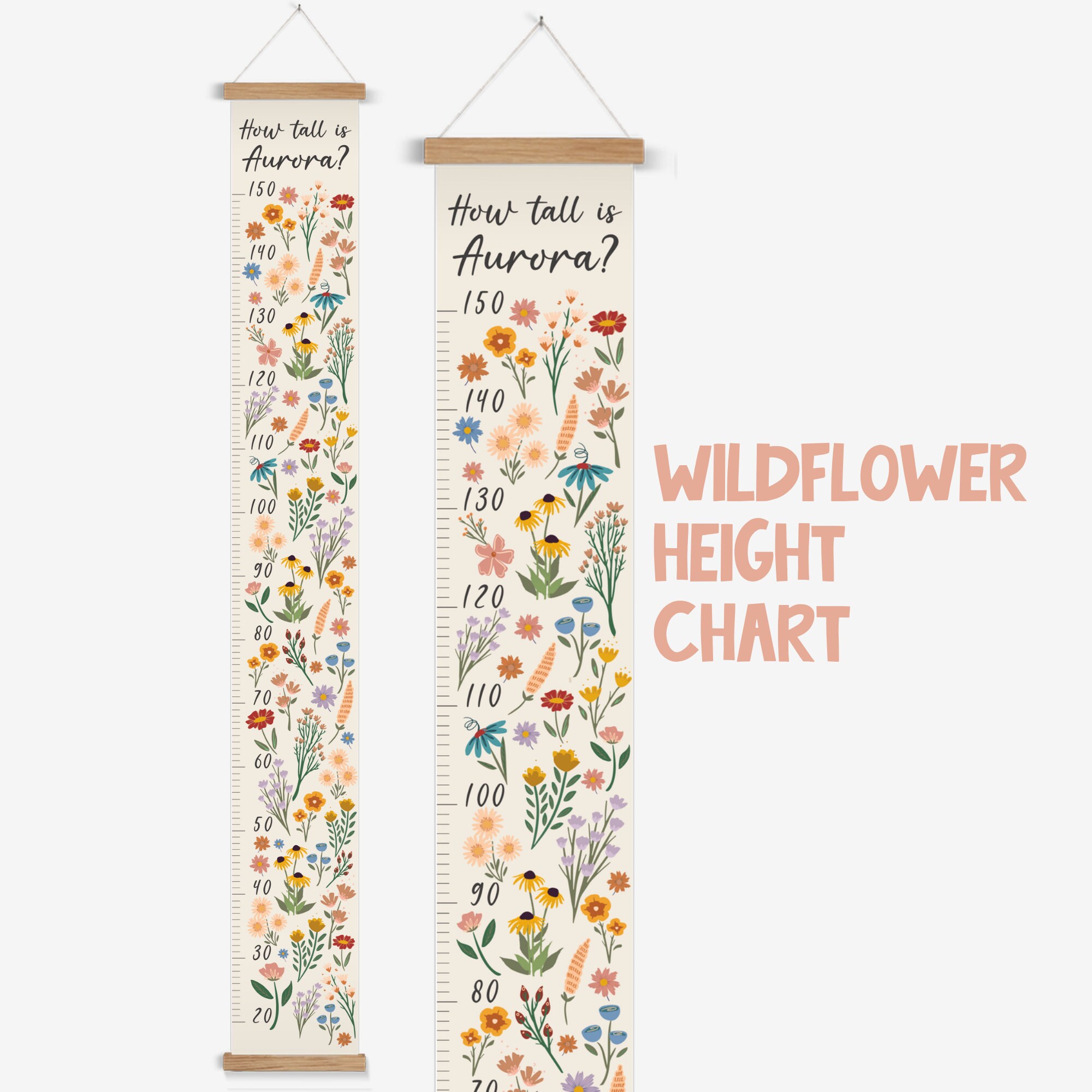 Personalised Canvas Height Chart Growth Chart Scandi - Etsy