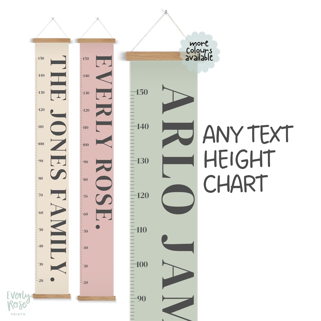 Personalised, Canvas Height Chart, Growth Chart, Scandi, Neutral Decor, Kids Decor, Nursery ...