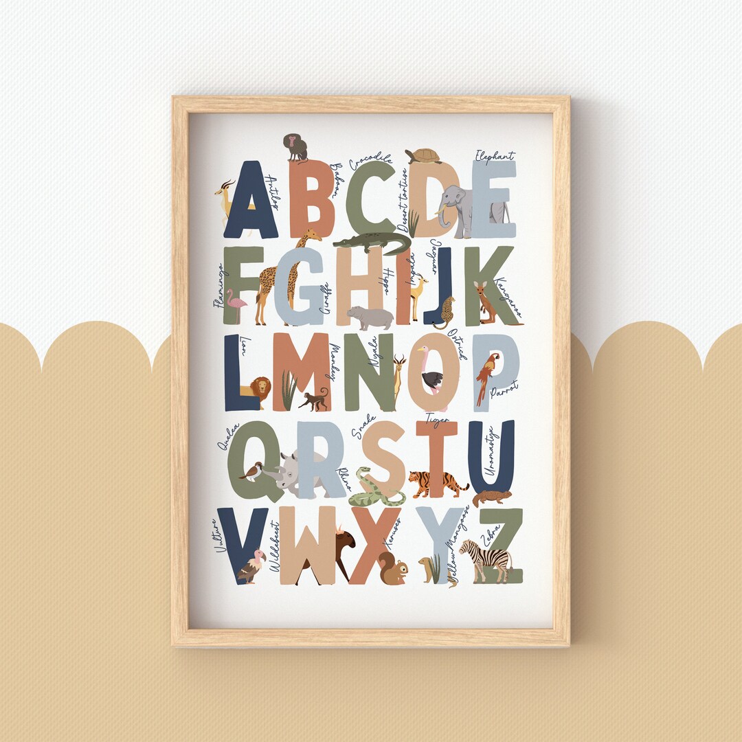Safari Nursery Prints Animal Alphabet Born to Be Wild - Etsy
