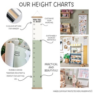 Personalised, Canvas Height Chart, Growth Chart,scandi, Scallop Decor ...