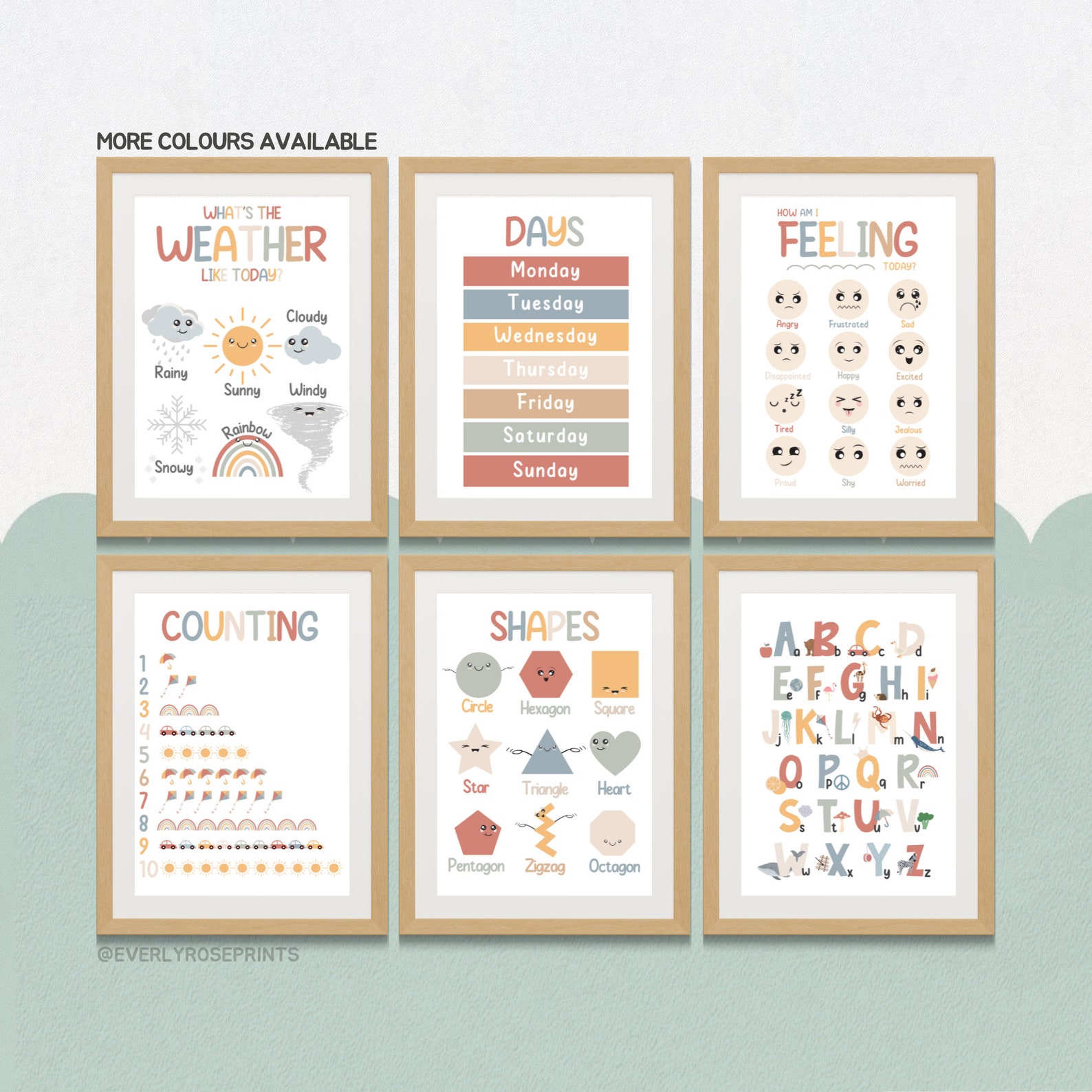 Set of 2 3 4 6 Learning Education Prints for Children's - Etsy UK