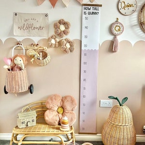 Personalised, Canvas Height Chart, Growth Chart,scandi, Scallop Decor ...