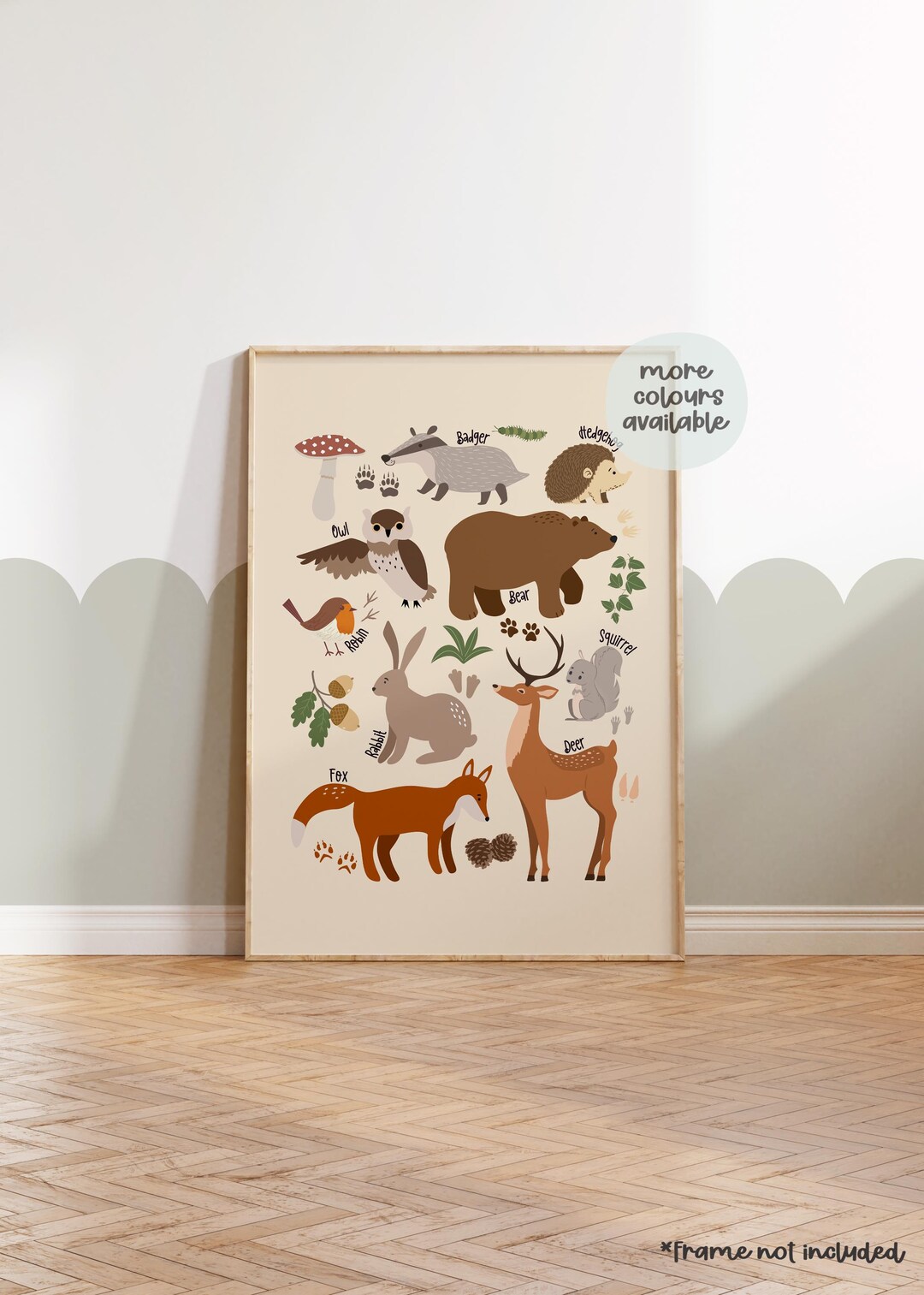 Láminas de animales del bosque, láminas para habitación infantil ...