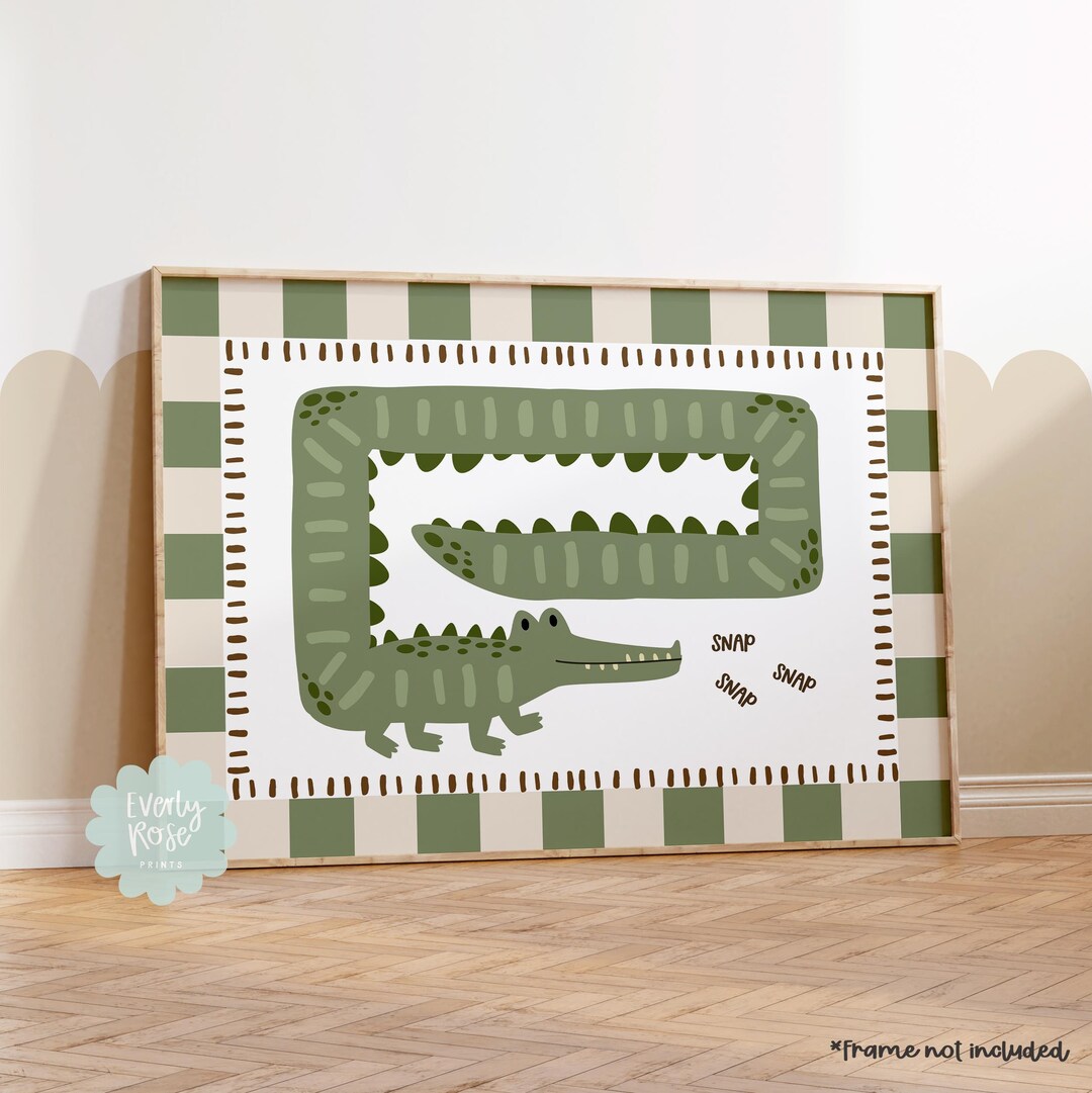 Cool Crocodile Print, Quirky Crocodile, Safari Prints, Safari Nursery ...