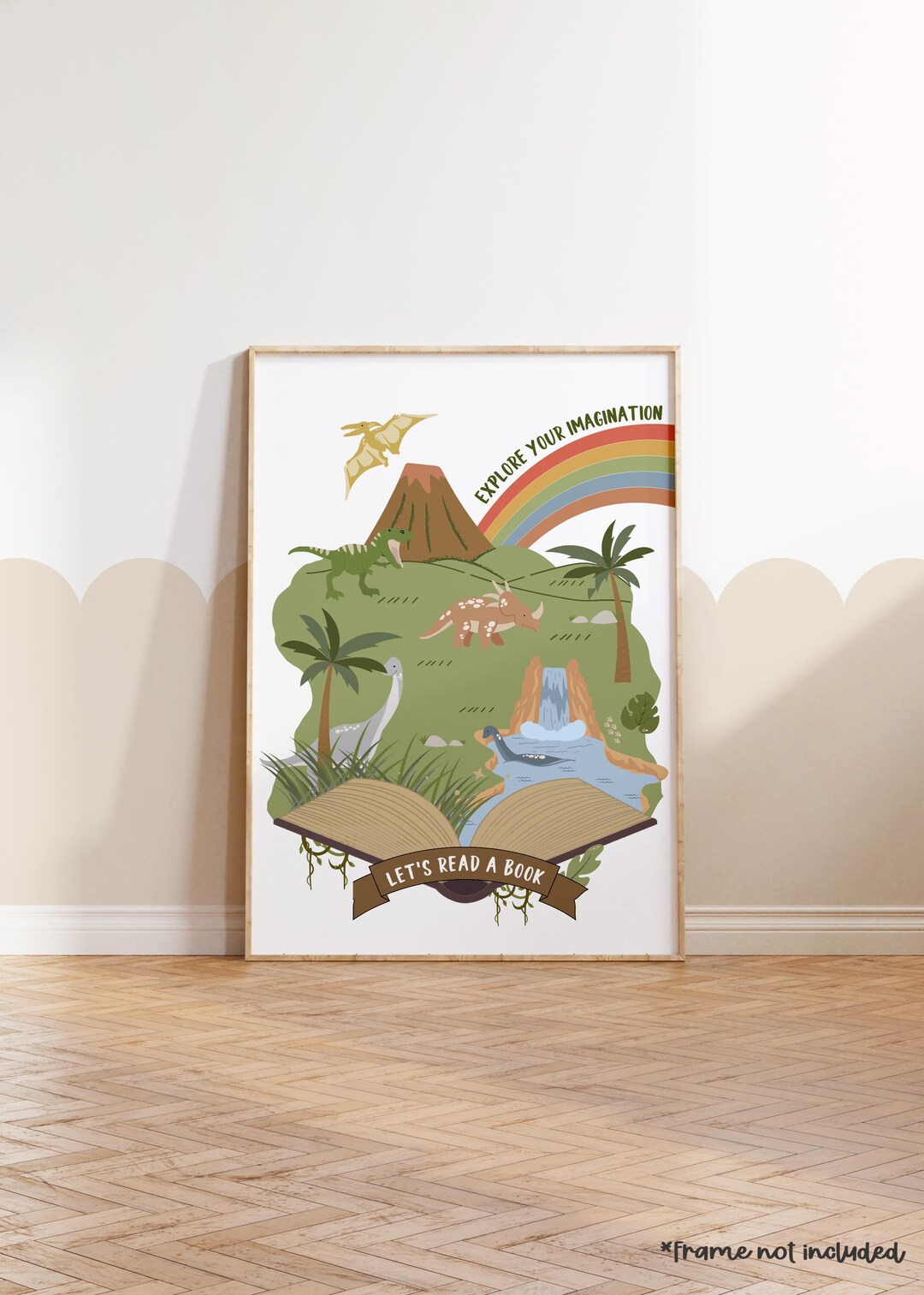 Let’s Read, Dinosaur Print, Playroom, Reading Corner, Dino Decor ...