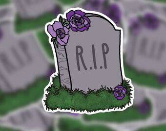 Gravestone Sticker - Etsy