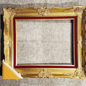 4" Gold With Red Ornate Deluxe Antique Frame Photo Art Gallery B9GR ...