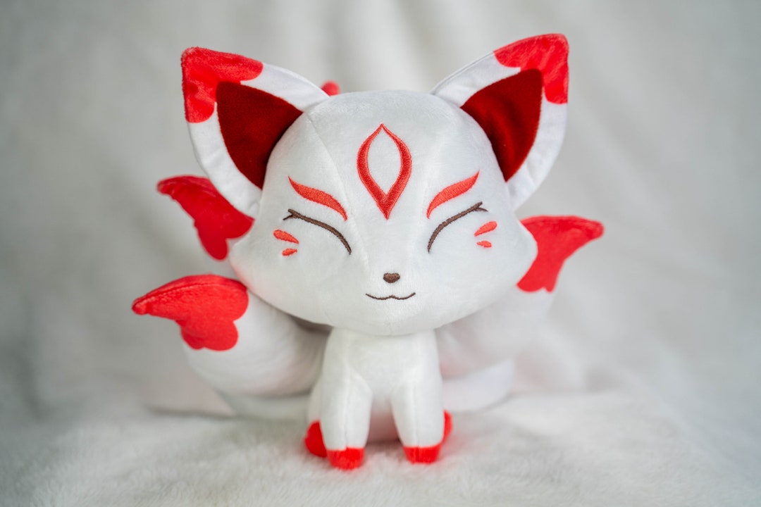 Kawaii Kitsunes Okamisu Plushie | Cute Kitsune Plushie | White Fox ...