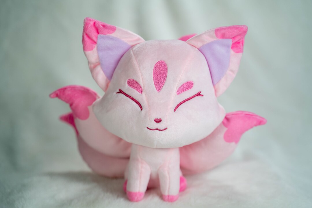 Kawaii Kitsunes Sakura Plushie | Cute Kitsune Plushie | Pink Fox Plush ...