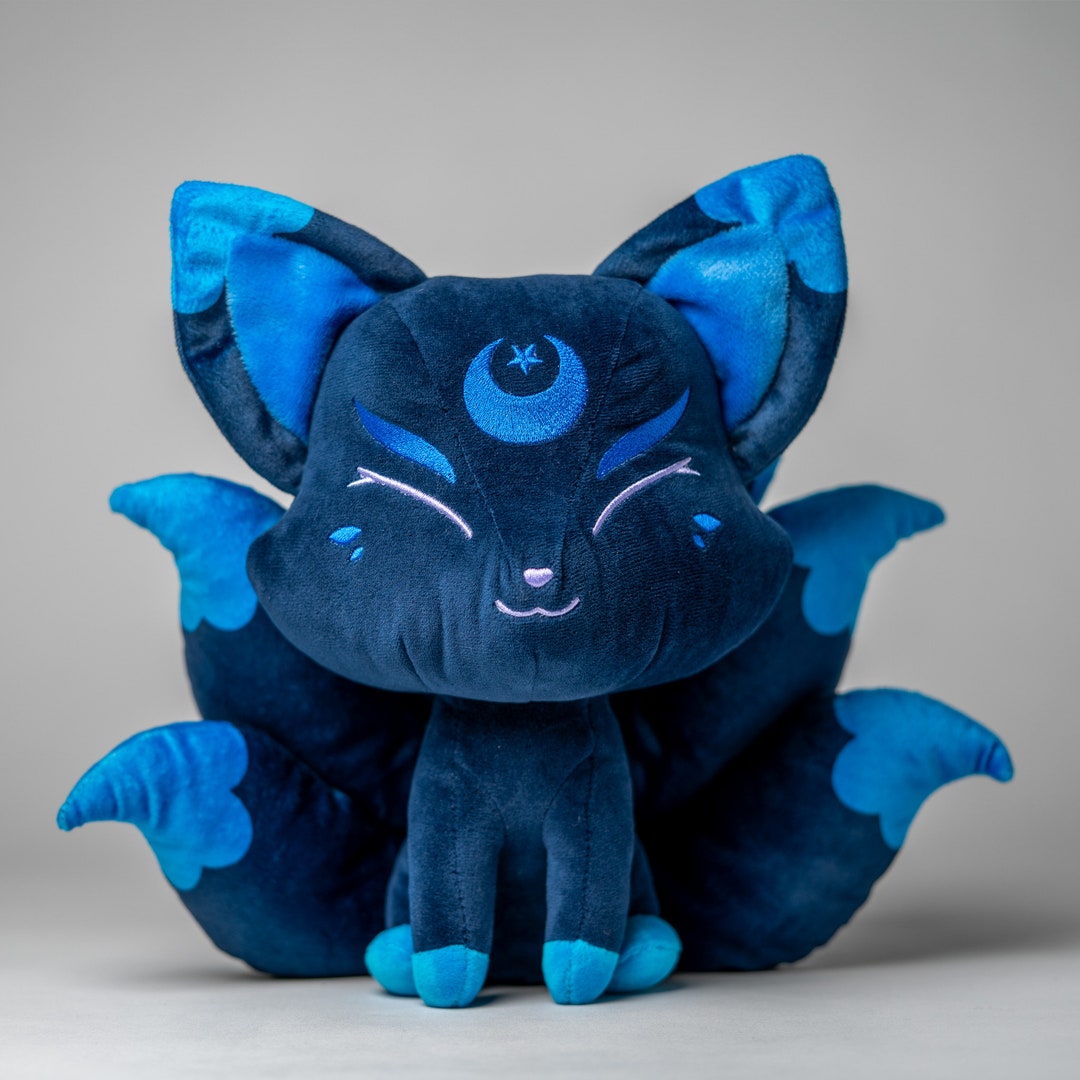 Kawaii Kitsunes Zenith Plushie | Cute Kitsune Plushie | Dark Moon Fox ...
