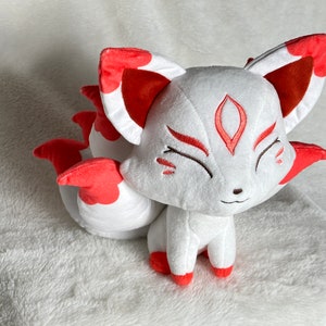 Kawaii Kitsunes Okamisu Plushie | Cute Kitsune Plushie | White Fox ...