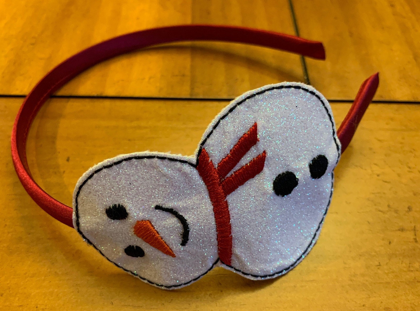 Glittery Snowman Headband Slider Snowman Headband Girl's - Etsy