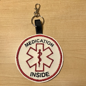 Medication Tag, Medical Info Tag, Medical Info Key Fob, Medication ...