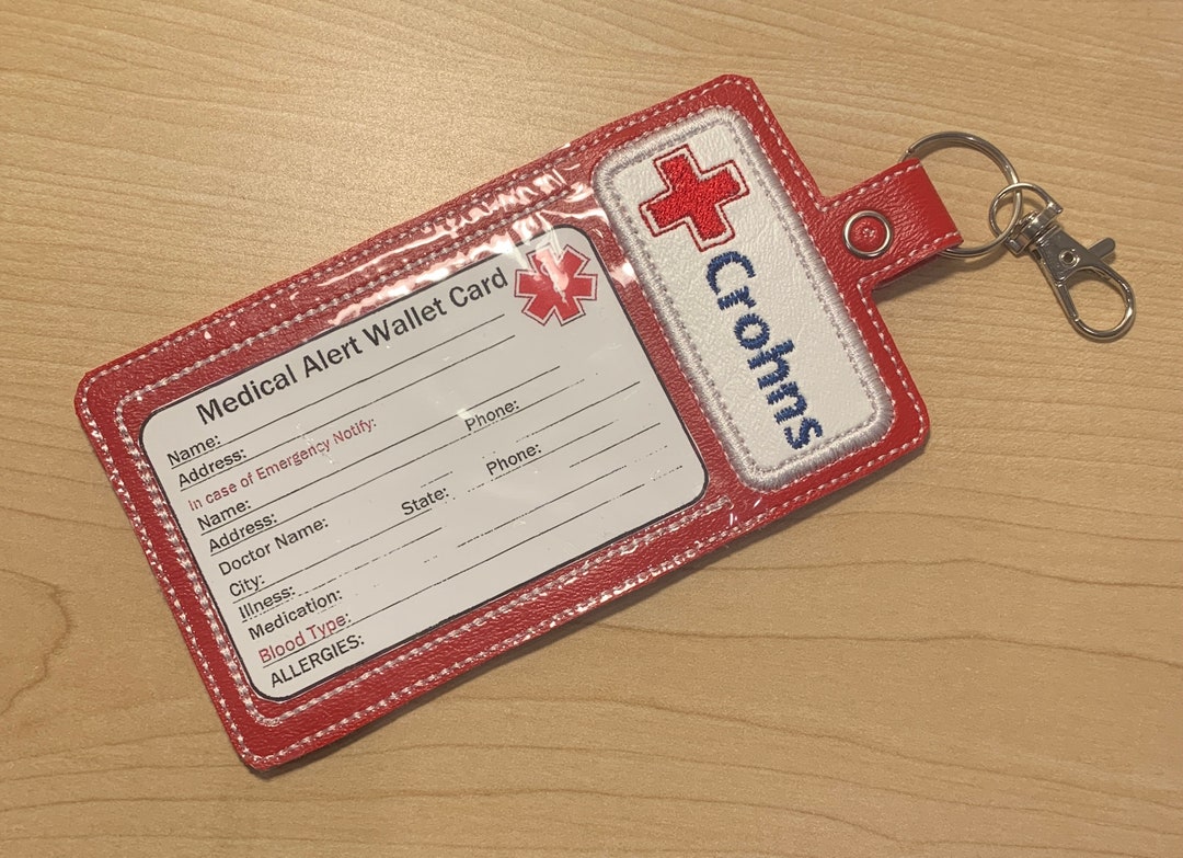 Medical ID Card Holder, Crohn's Disease, Crohn's Wallet Card Holder ...