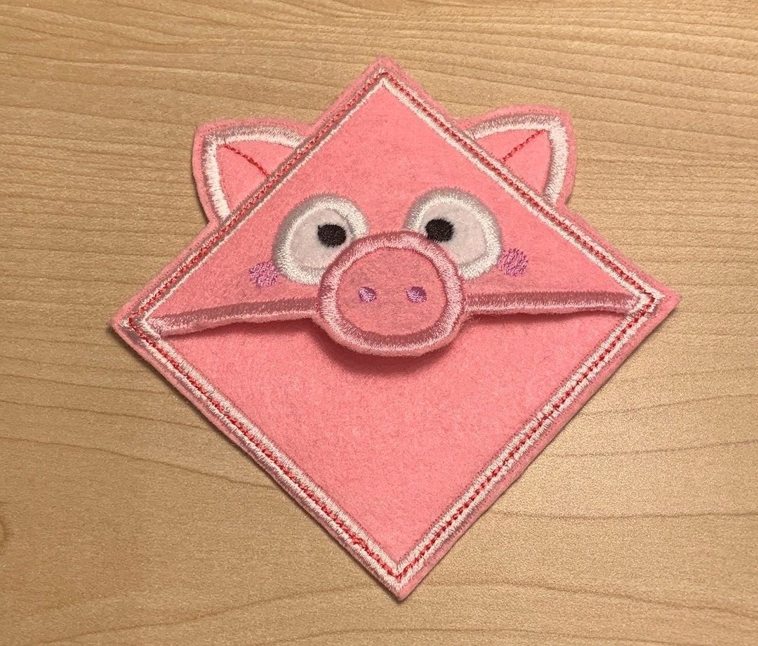 Pig Bookmark, Custom Bookmark, Pig Curved Corner Bookmark, School ...