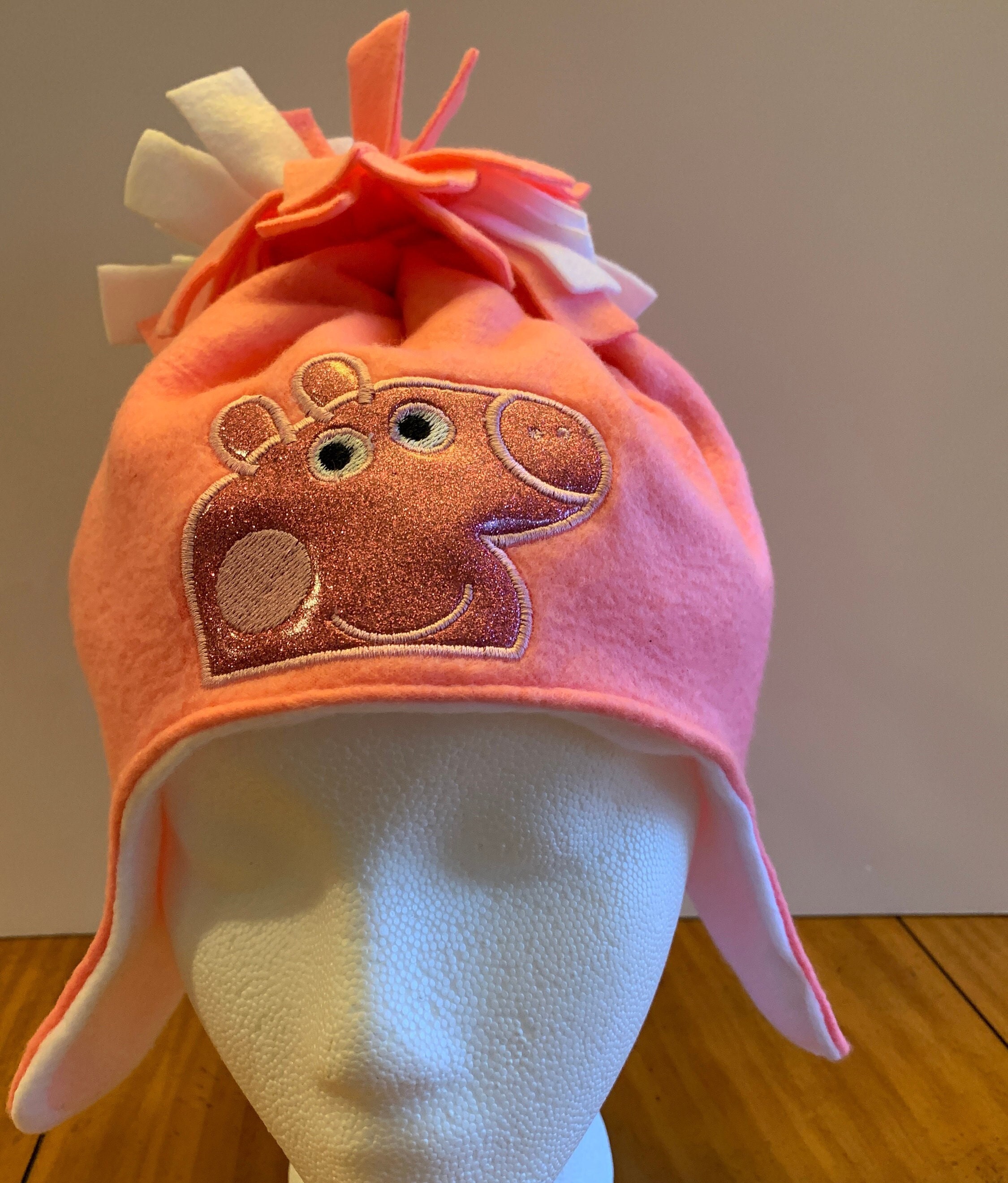 Peppa Pig Fleece Hat Peppa Pig Custom Made Hat Winter Fleece - Etsy