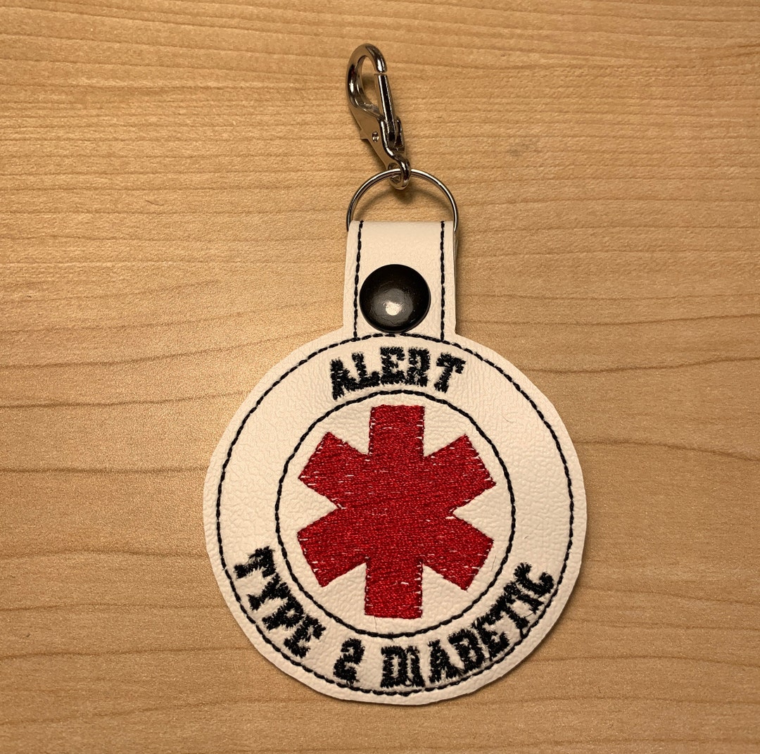 Diabetes Medical Alert, Medical Alert Key Fob, Diabetic Key Chain Snap ...