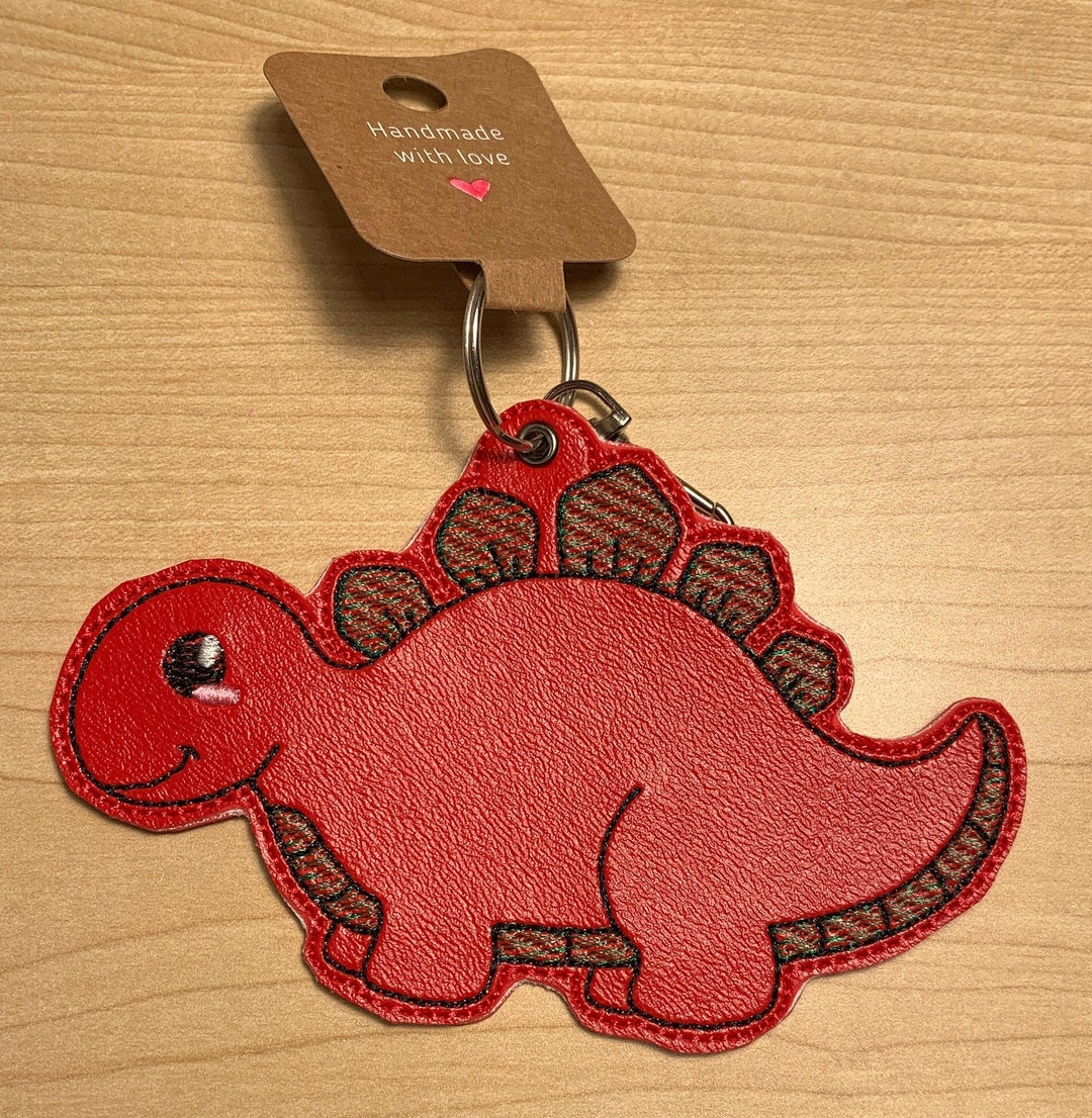 Stegasaurus, Dinosaur Tag, Dinosaur Key Fob, Dinosaur Key Ring, Vinyl ...