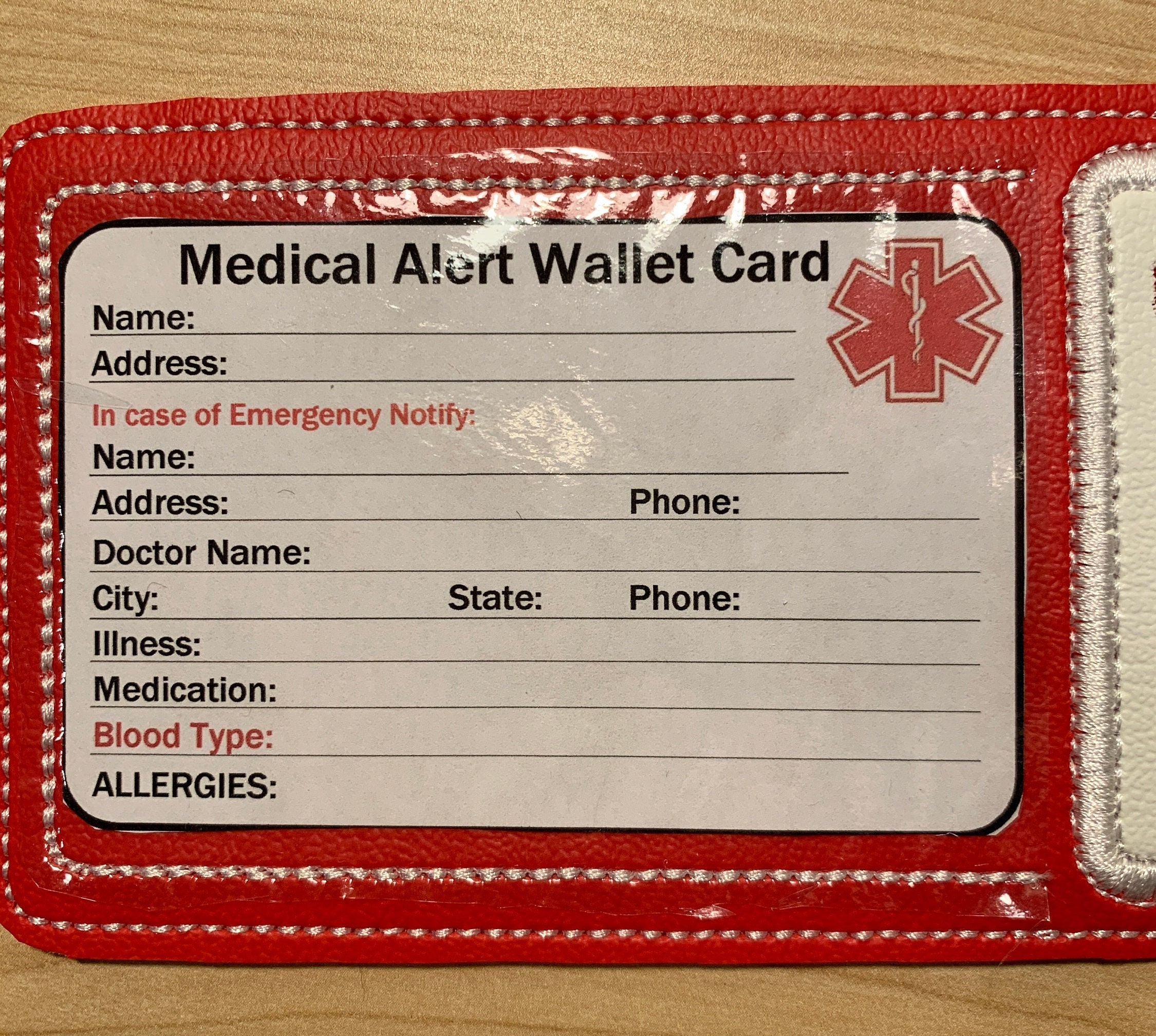 Medical ID Card Holder, Diabetic Wallet Card Holder, Diabetic ...