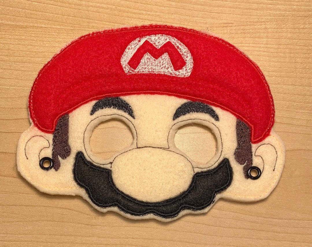 Red Plumber Mask, Cartoon Costume Mask, Child Mask, Party Mask, Felt ...