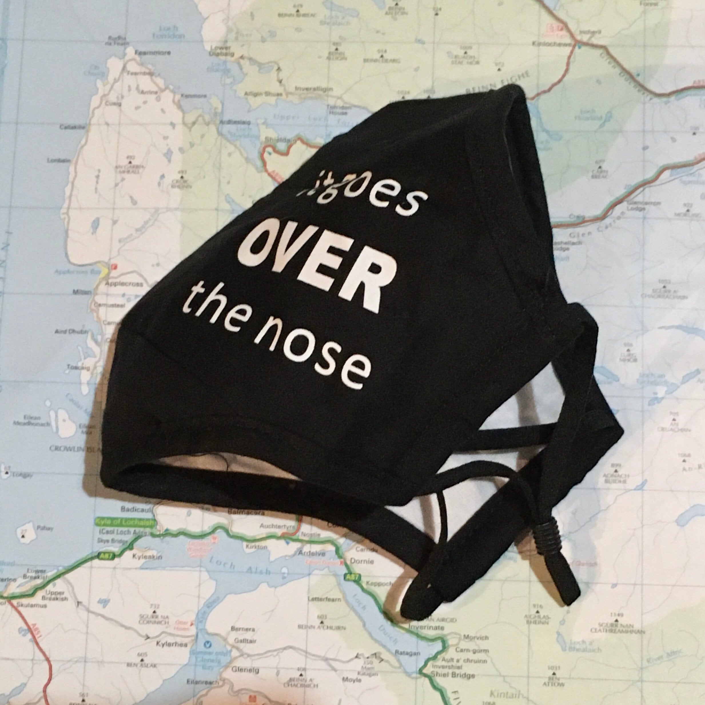 Face Mask With Funny ‘it Goes OVER Your Nose’ Slogan. Reusable ...