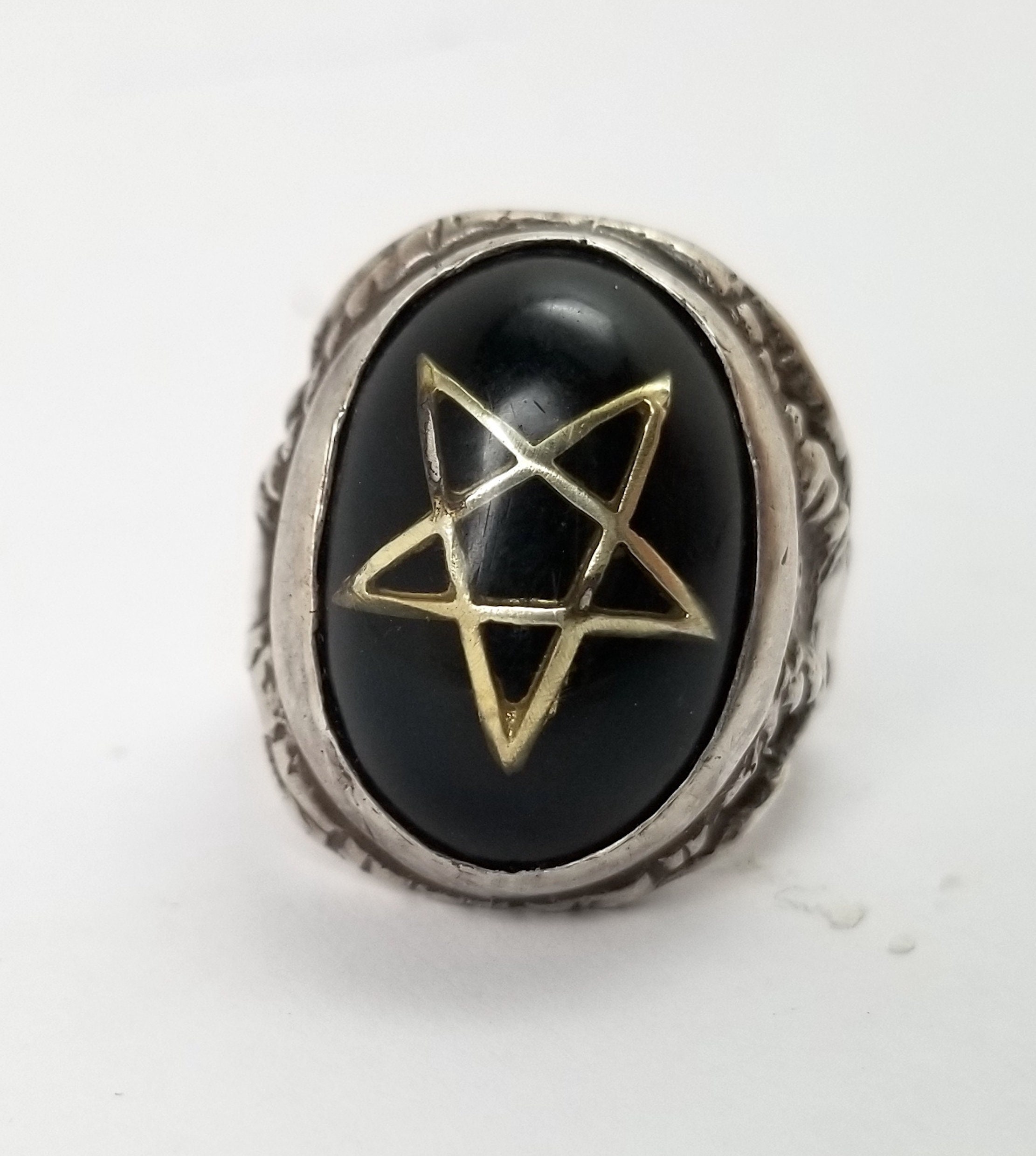 RARE Alex Streeter Bone Black Angel Heart Ring / Black Magic Angel ...