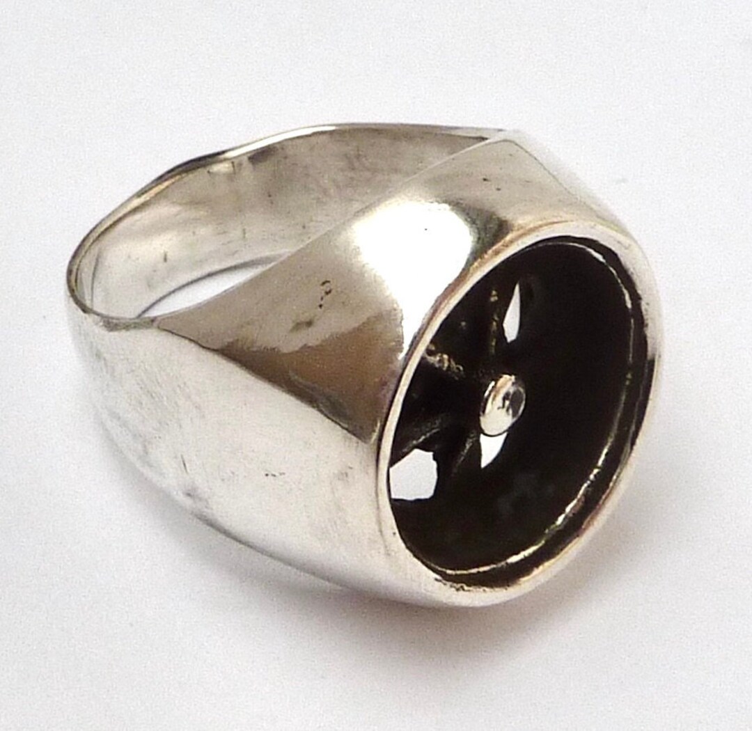 925 Sterling Silver Hotrod Ring / Wheel Ring / Hot-wheels Ring /super ...