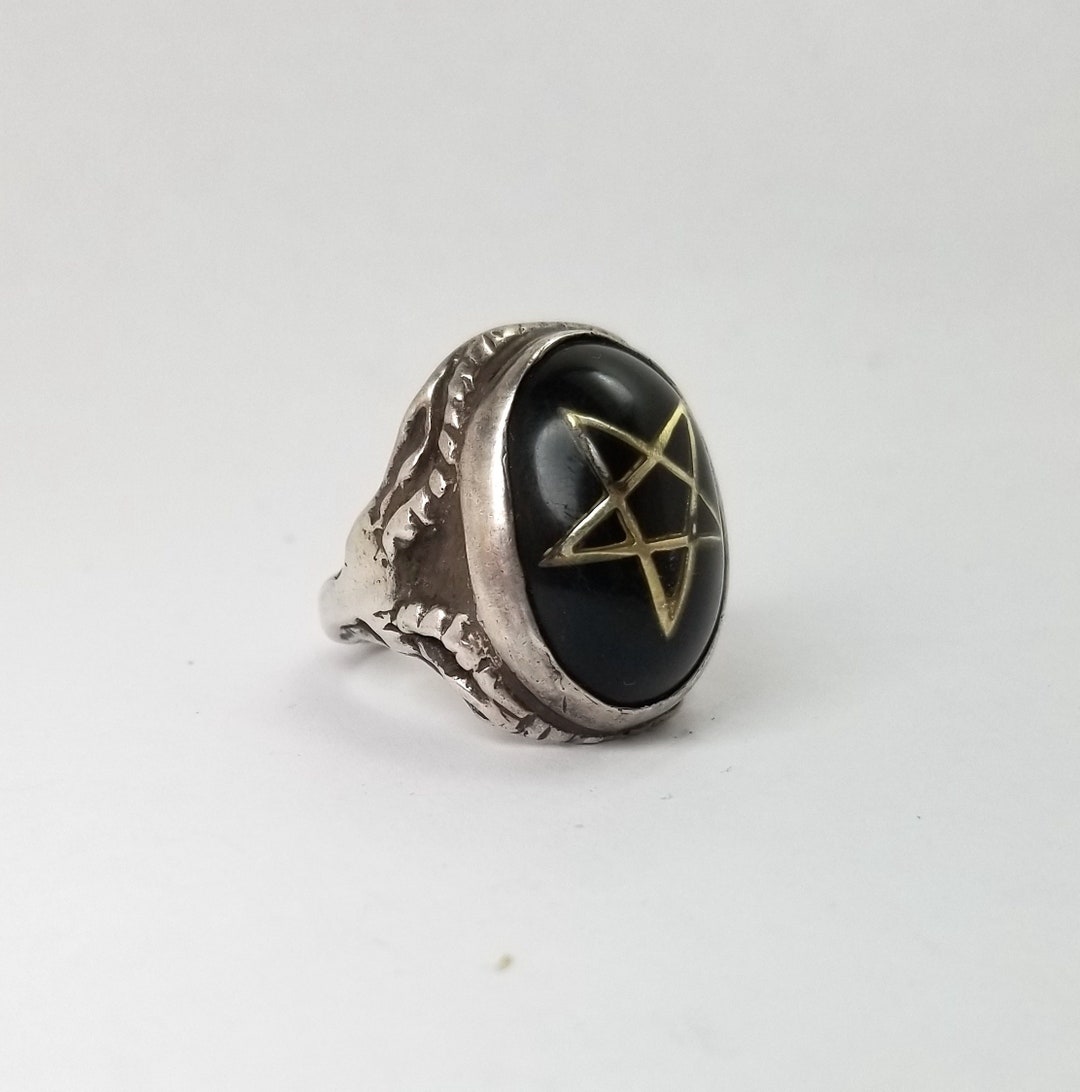 RARE! Alex Streeter Bone Black Angel Heart Ring / Black Magic Angel ...