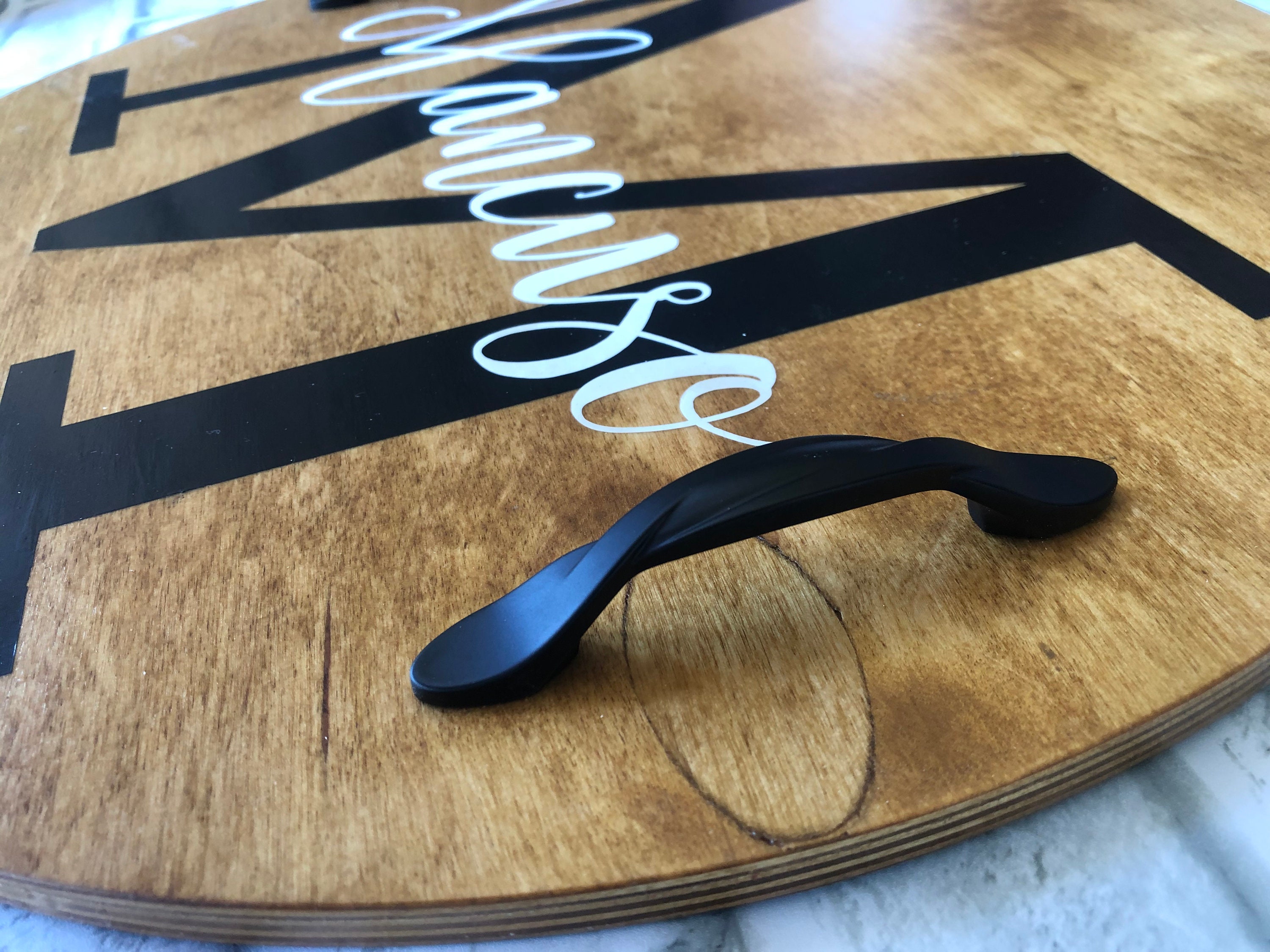 Last Name Personalized Round Wood Charcuterie Tray/Sign I | Etsy