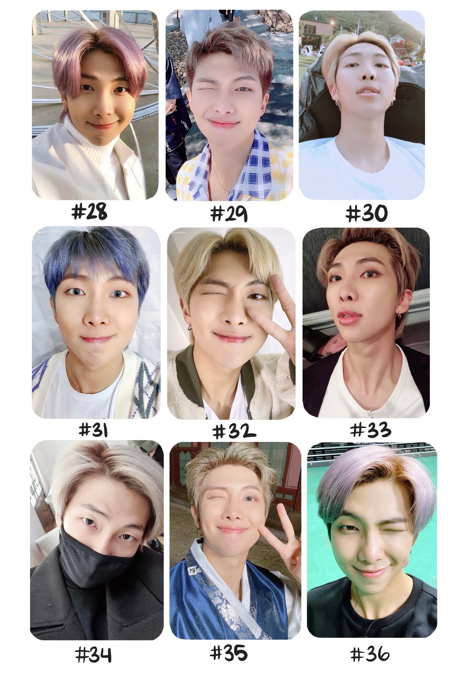 BTS Rm/namjoon Boyfriend/selca Style Photocards GLOSSY - Etsy
