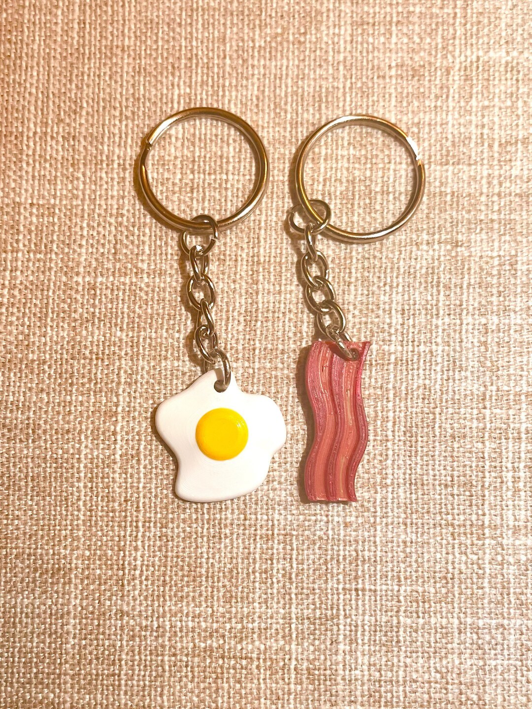 Eggs & Bacon Couples Keychain - Friendship Keychains - Etsy