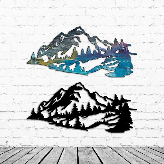 Metal Mountain Art Metal Wall Art Mountain Metal Wall Art - Etsy