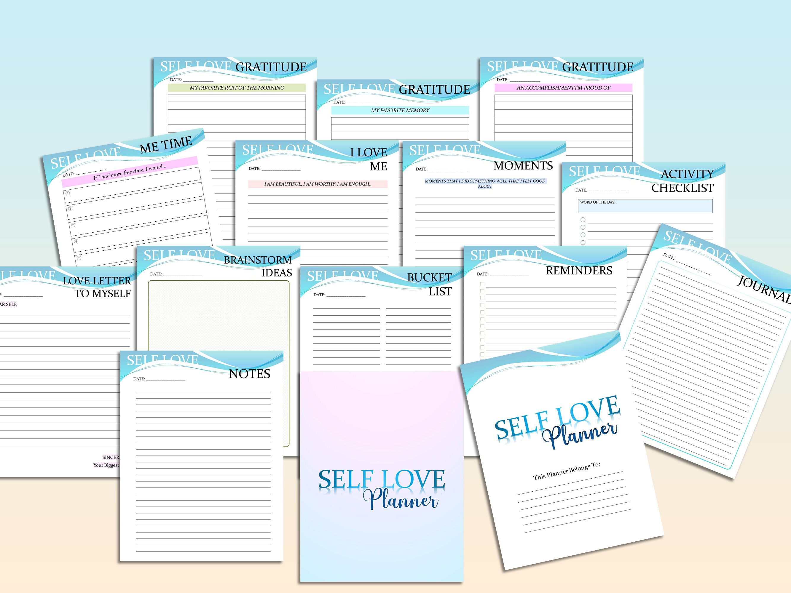 Self Love Journal Self Care Workbook Planner Printable | Etsy