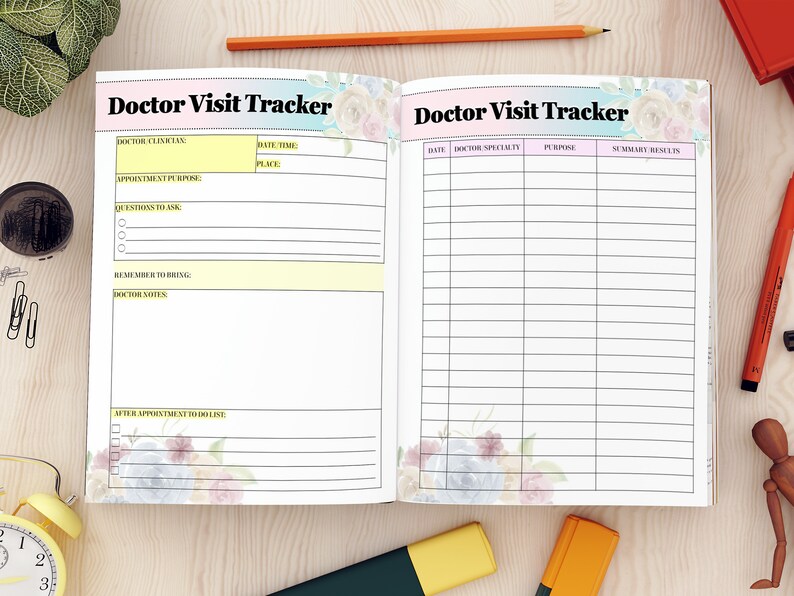 Doctor Visit Tracker Medical Planner Log Appointments Health | Etsy