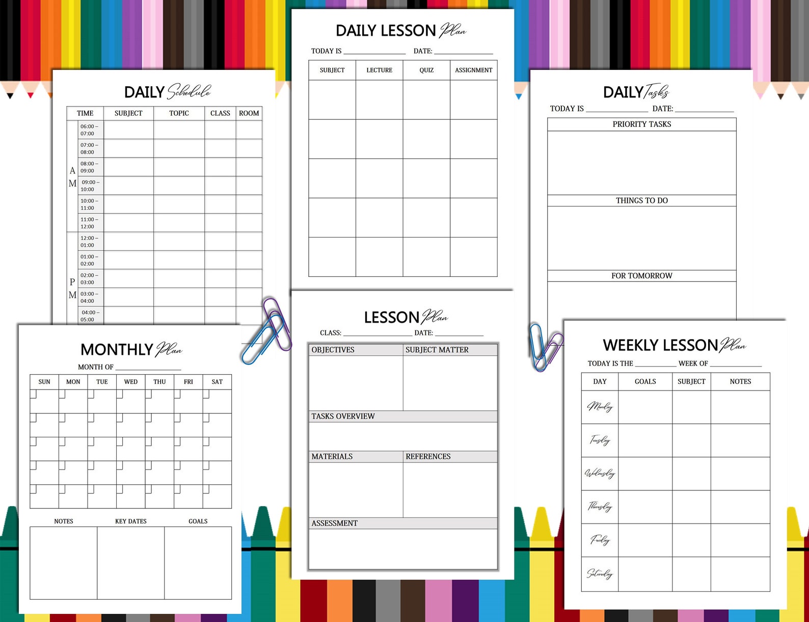 Teacher Planner Minimalistic School Printable Academic Digital - Etsy