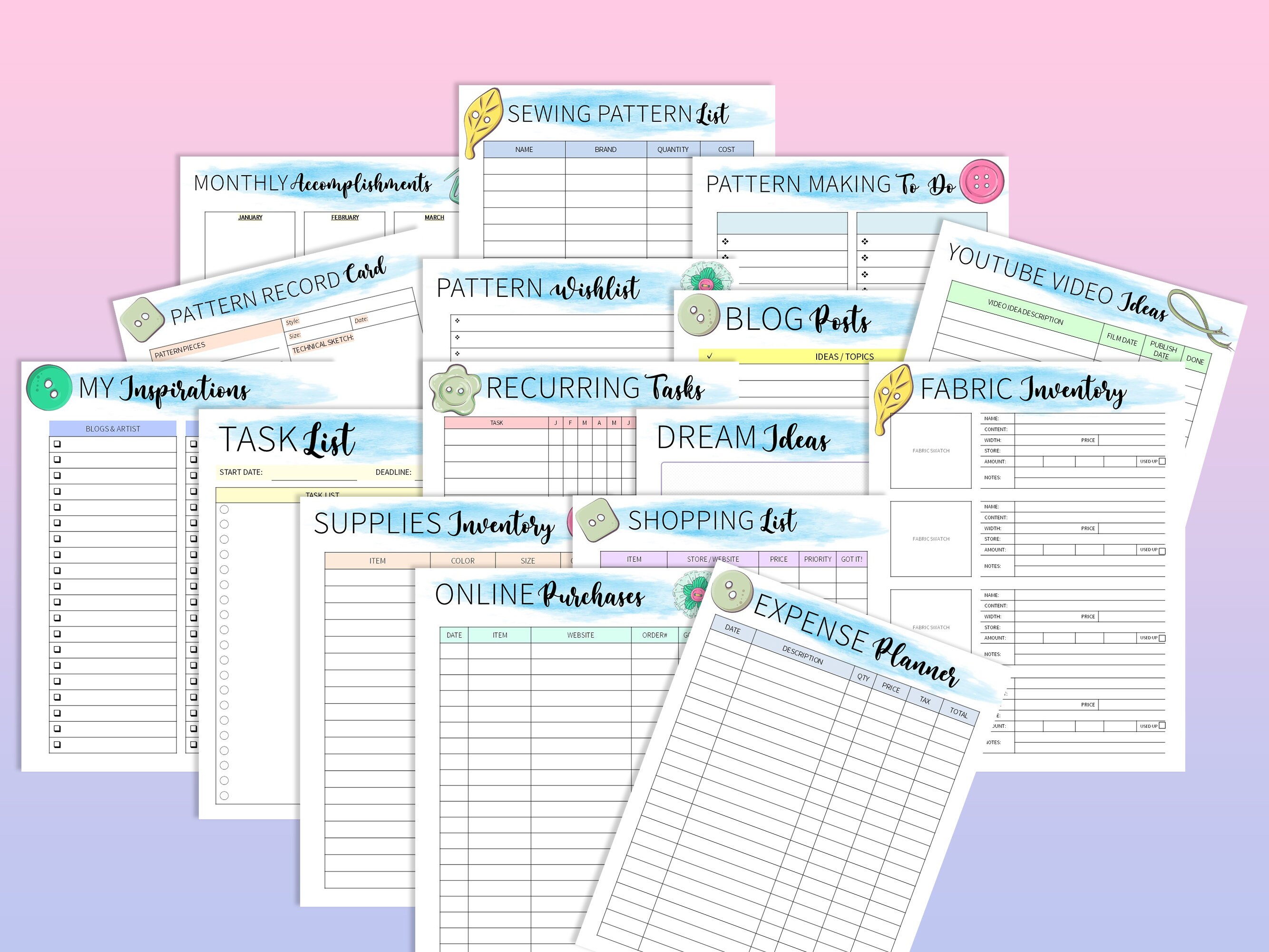 Sewing Planner Journal Notebook Organizer Fashion Design - Etsy