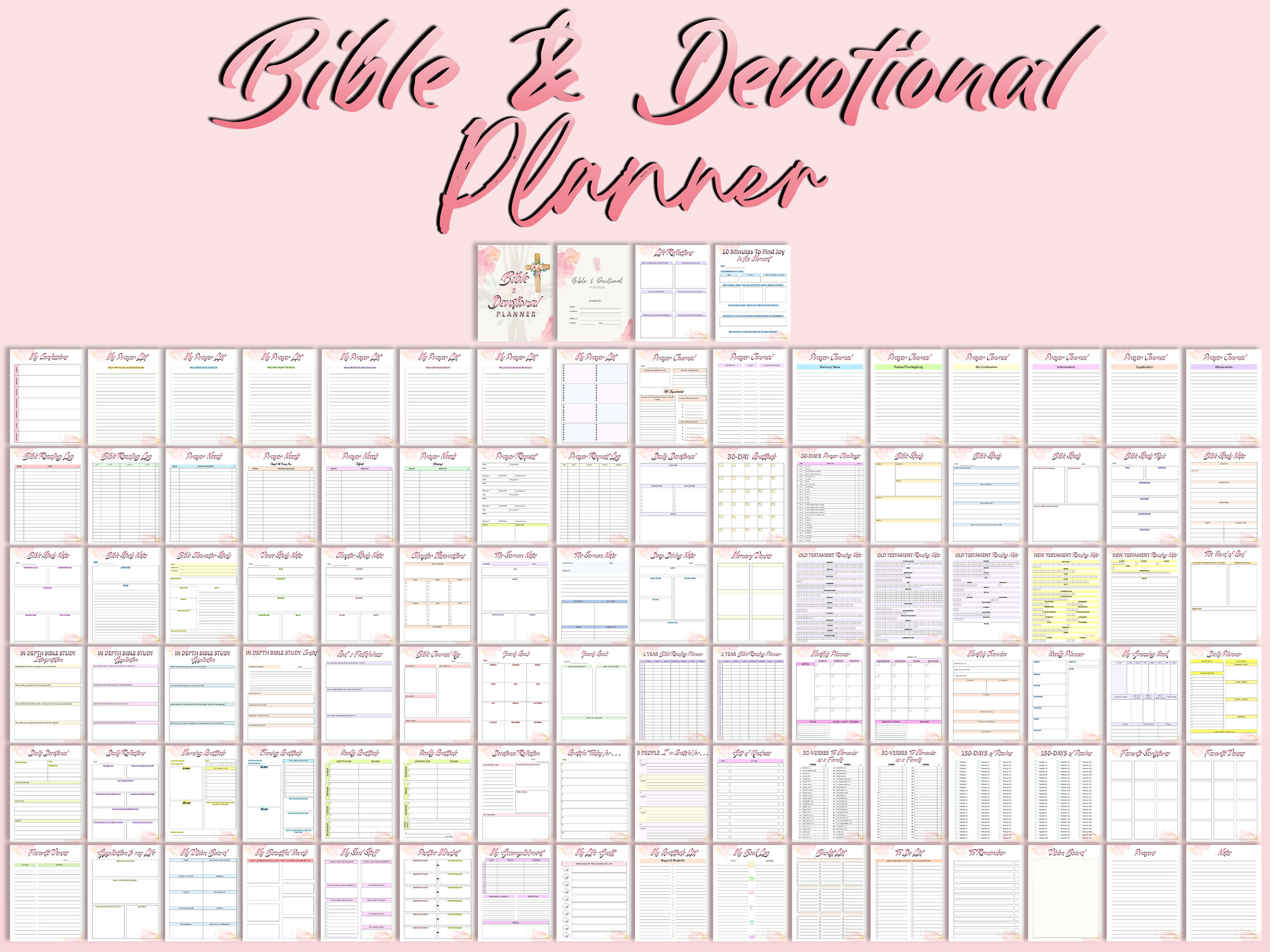Faith Planner Bible Journal Printable Devotional Planner Bible - Etsy