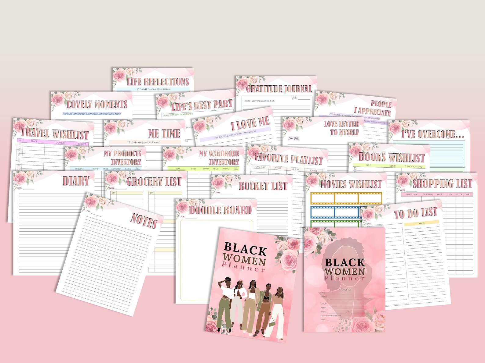 Black Woman Planner Printable African American BIPOC Boss Babe Afro ...