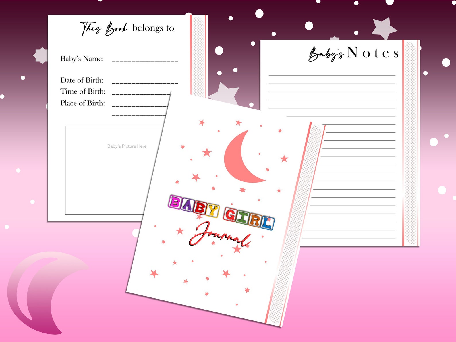 Baby Girl Planner Printable Digital Download Baby Book - Etsy