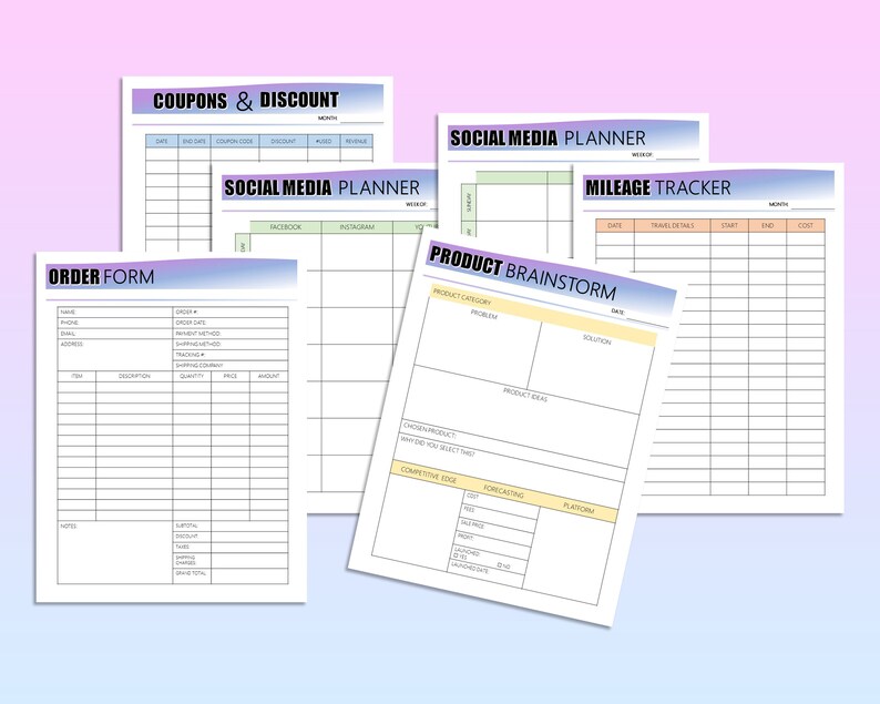 Small Business Planner Printable Etsy Shop Seller Organizer | Etsy