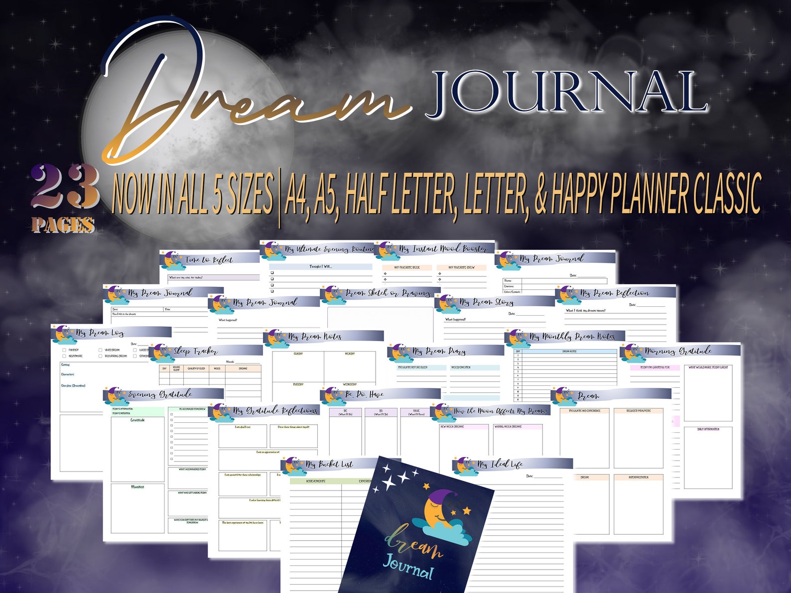 Dream Journal Dream Diary Printable Notebook Dreaming - Etsy