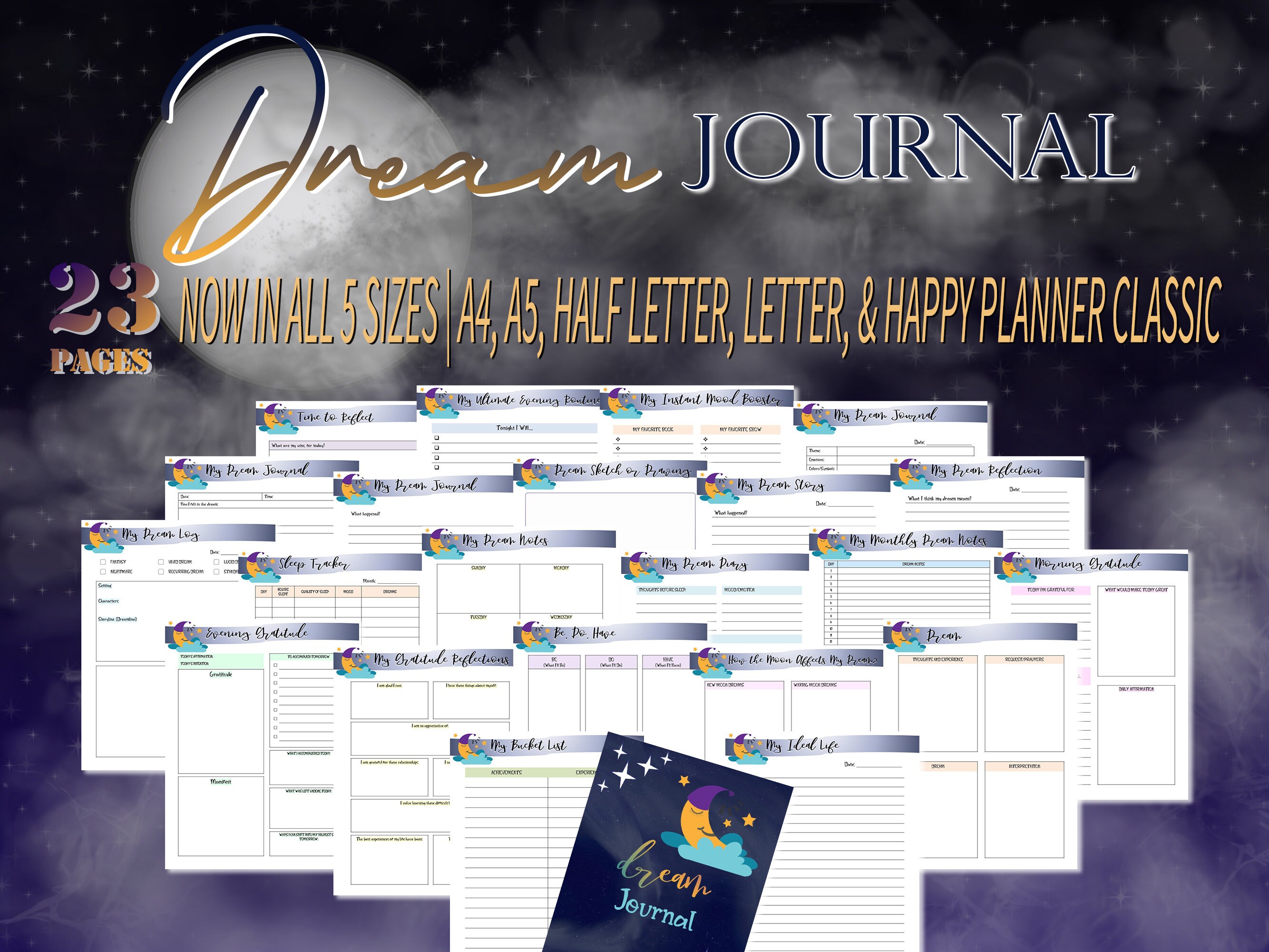 Dream Journal Dream Diary Printable Notebook Dreaming - Etsy