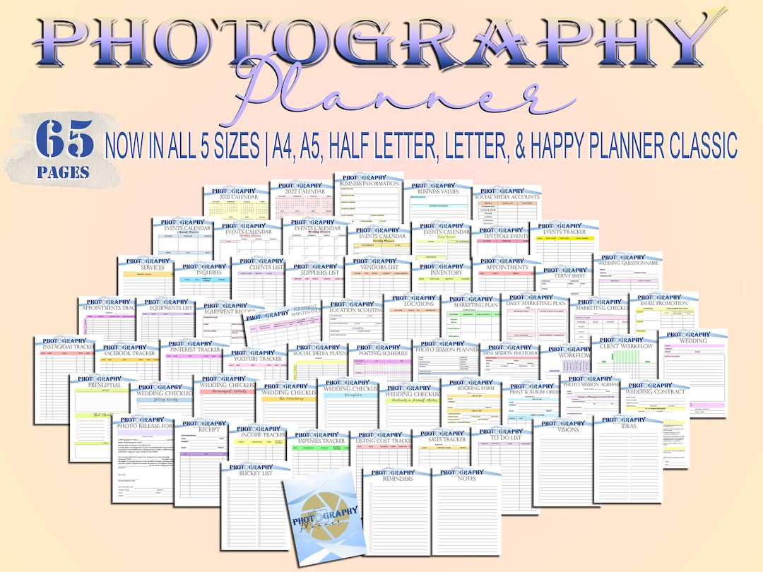 Photographer Planner Photography Business Photo Shoot Appointment ...