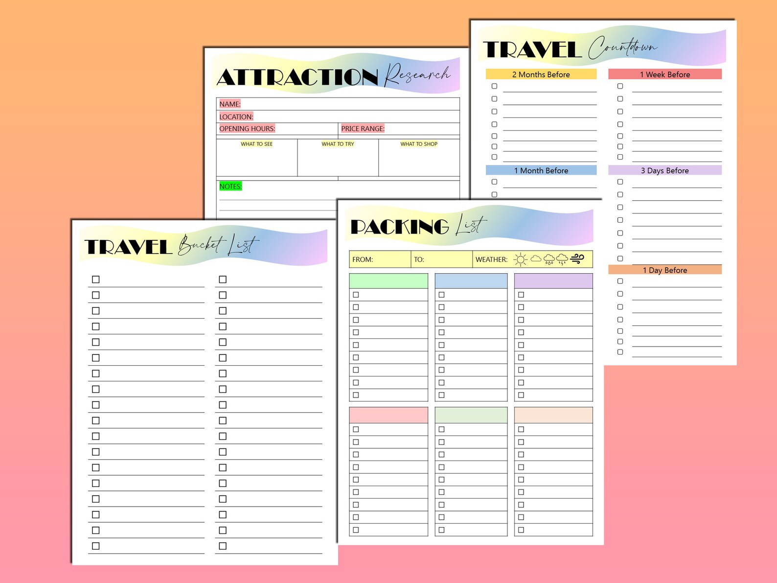 Ultimate Travel Planner Vacation Journal Budget Itinerary Packing List ...