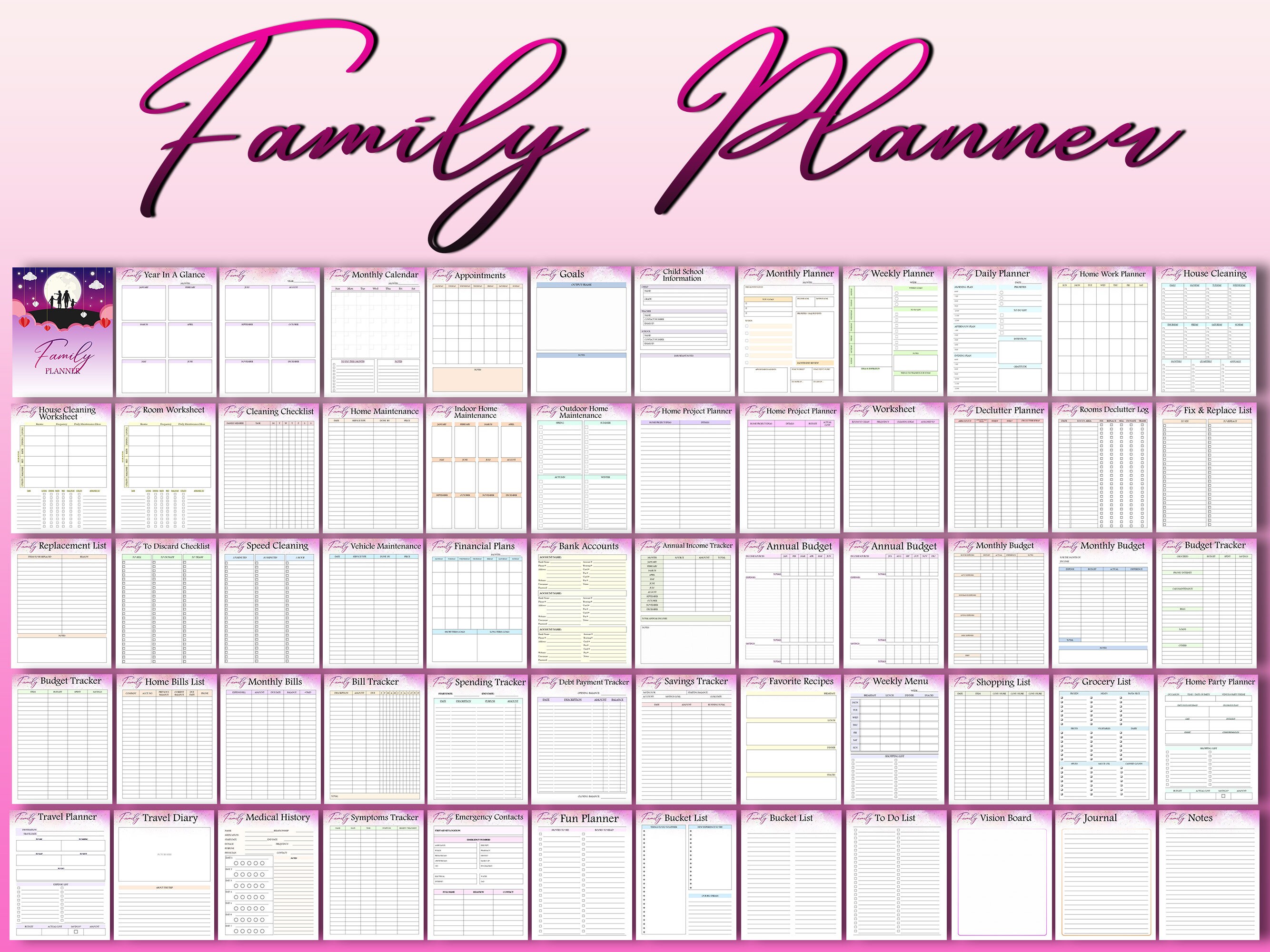 Ultimate Family Life Planner Printable Home Management Digital - Etsy
