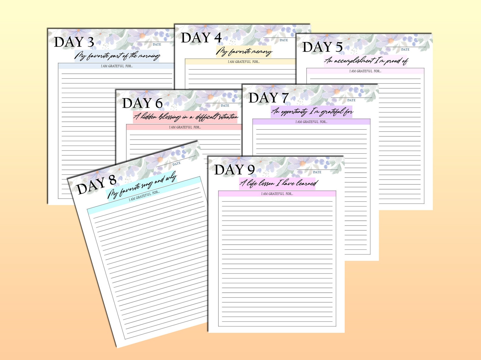 30 Day Gratitude Journal Printable Grateful Planner Mindfulness Digital ...