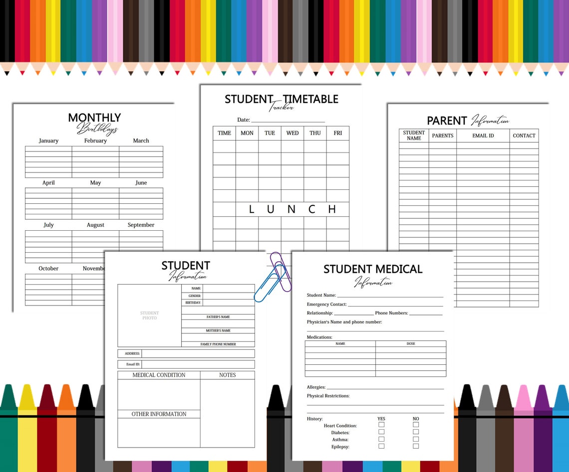 Teacher Planner Minimalistic School Printable Academic Digital - Etsy