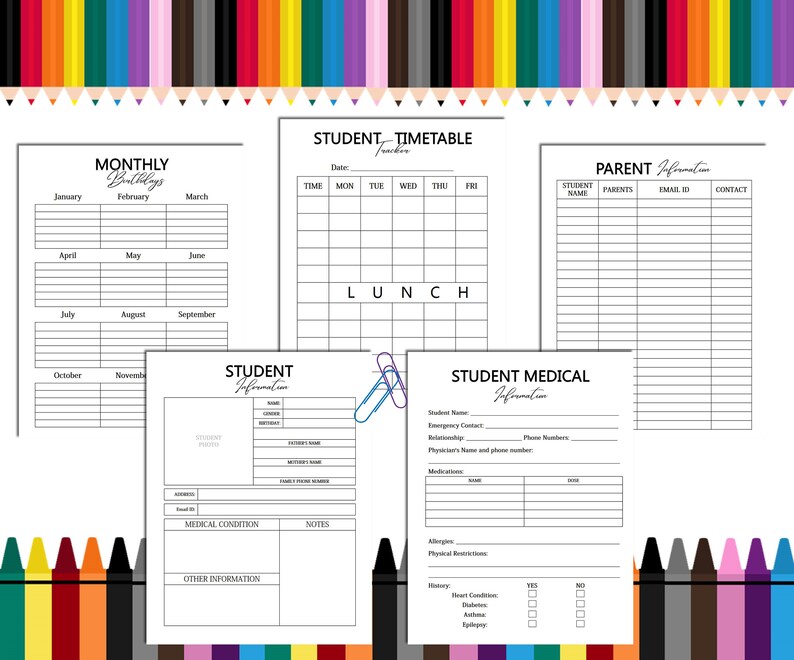 Teacher Planner Minimalistic School Printable Academic Digital Download ...
