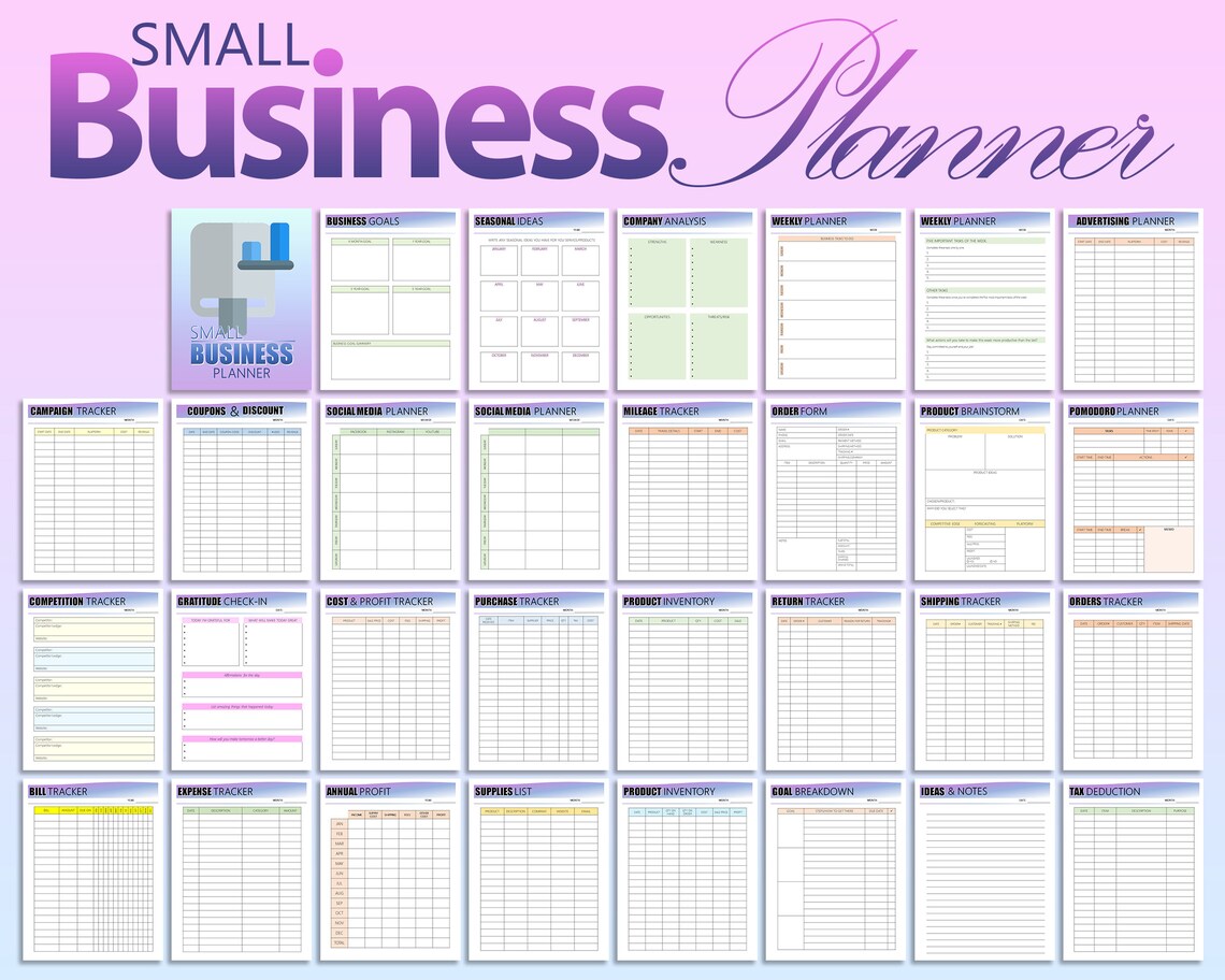 Small Business Planner Printable Etsy Shop Seller Organizer | Etsy
